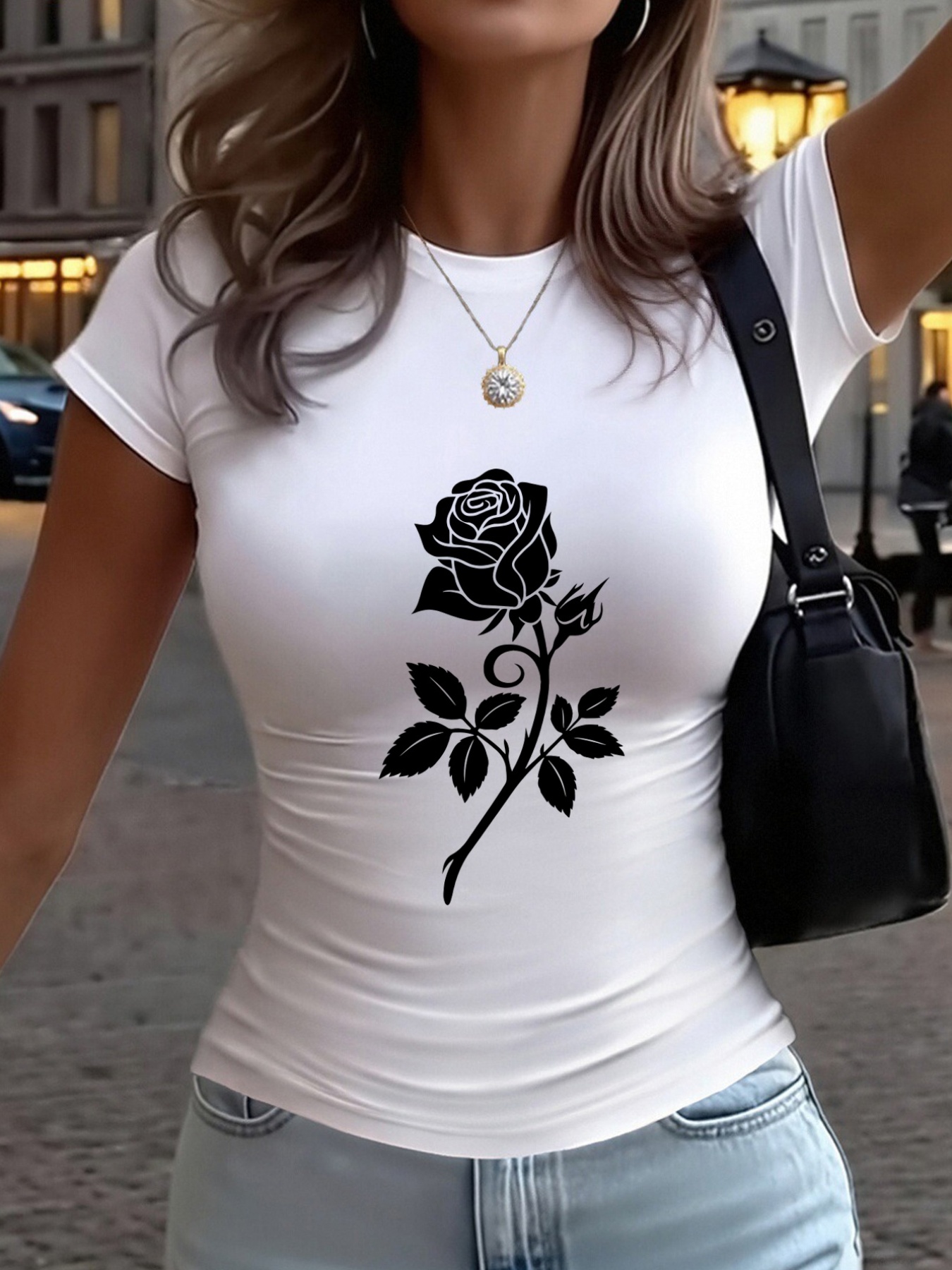 black rose shirt sold on Temu United States