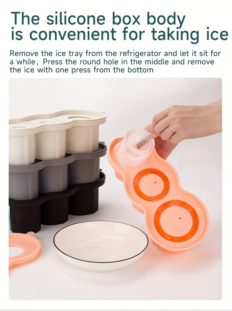 Silicone 3-cavity Ice Cube Tray With Clip - Perfect For Stanley Cups ...