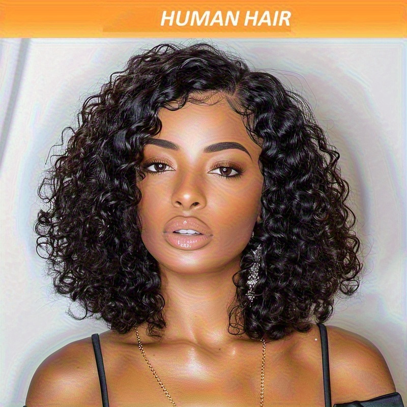 short curly human hair wigs sold on Temu United States