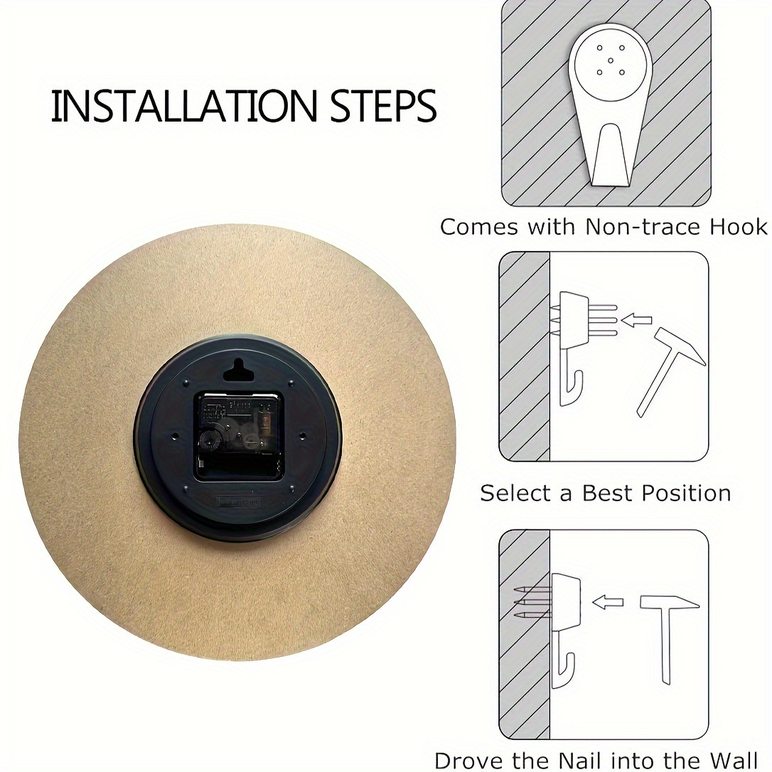 Rustic Windmill Design Wall Clock Silent Non ticking Battery - Temu