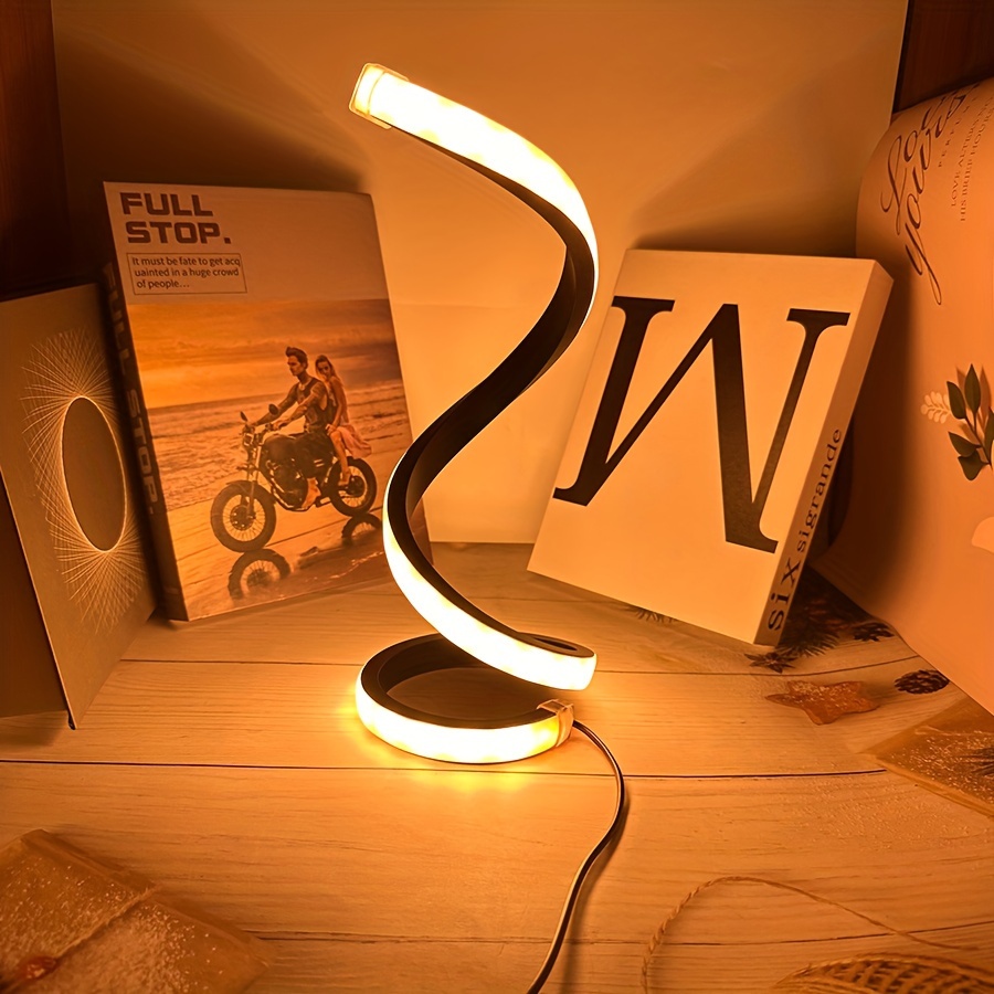 Simple Spiral Led Usb Table Lamp Bedroom Office Nightstand - Temu
