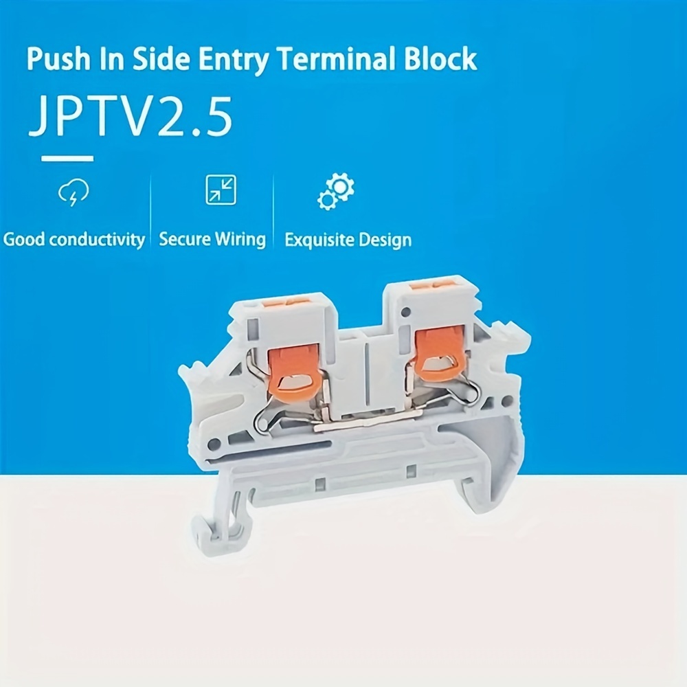 10 Pack Ptv2.5 Side Entry Push-in Terminal Block Connector, Universal ...