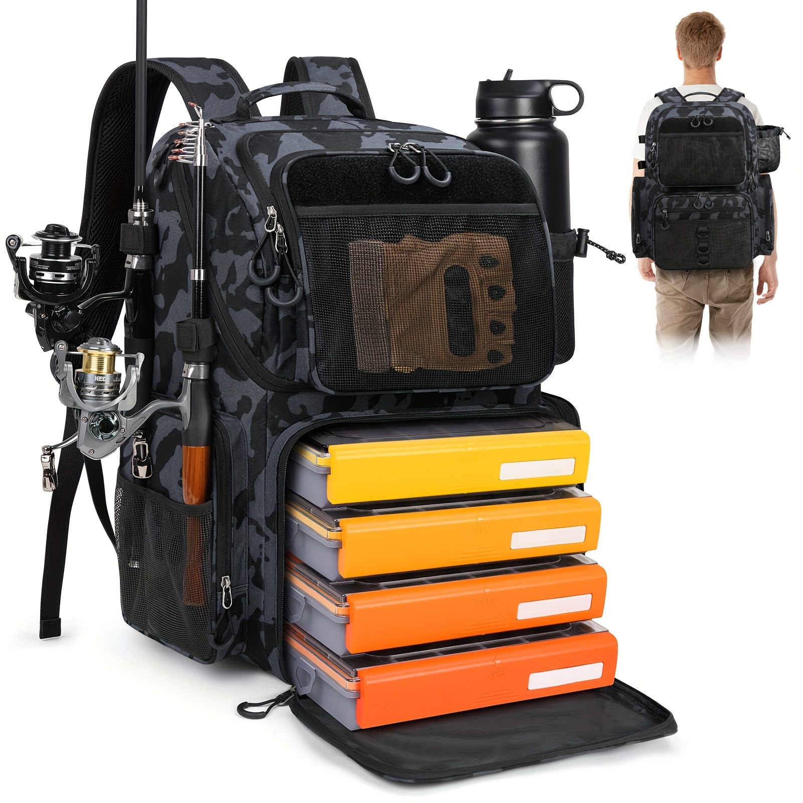 fishing backpacks sold on Temu United States