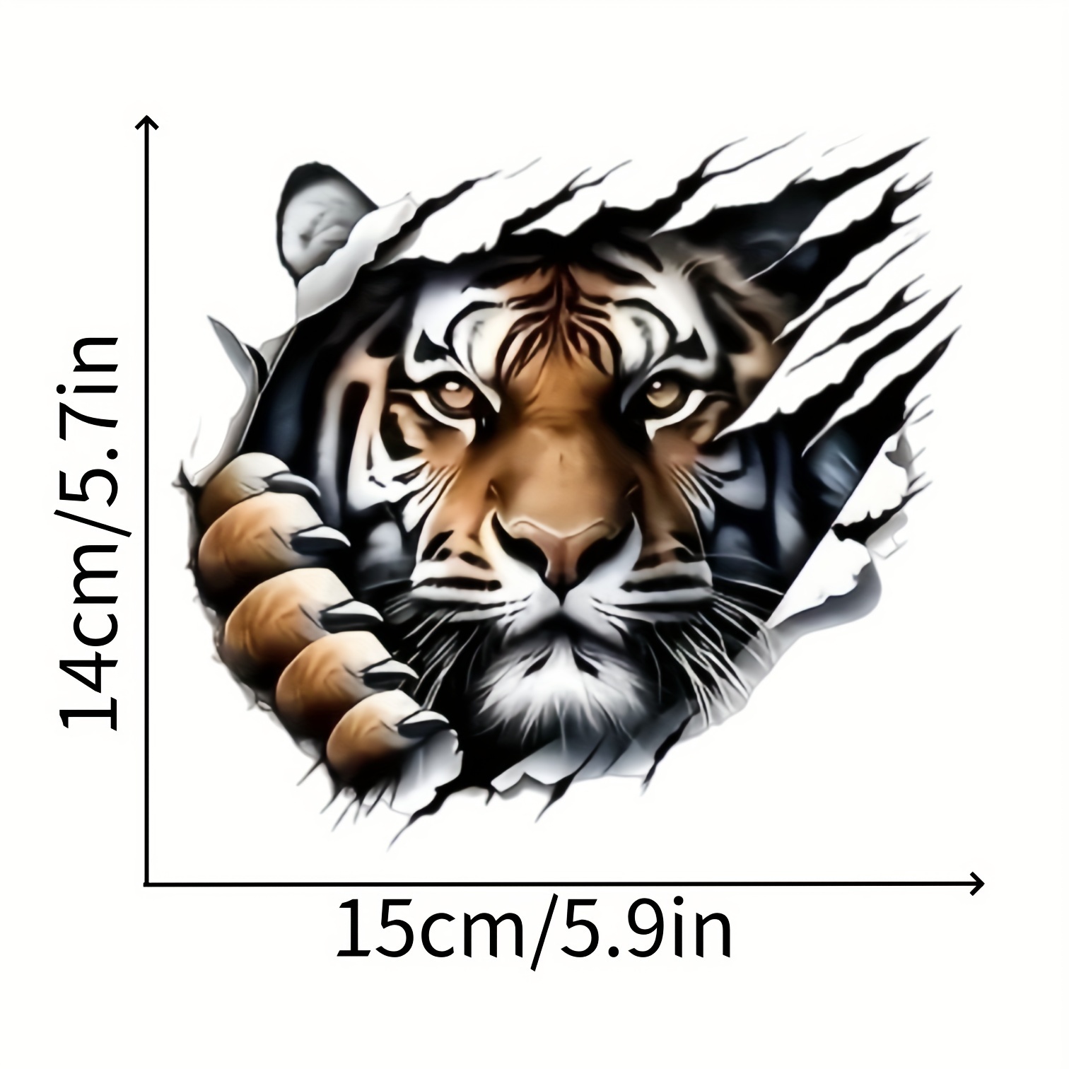 3d tiger decal wild pvc sticker car bumper self Temu
