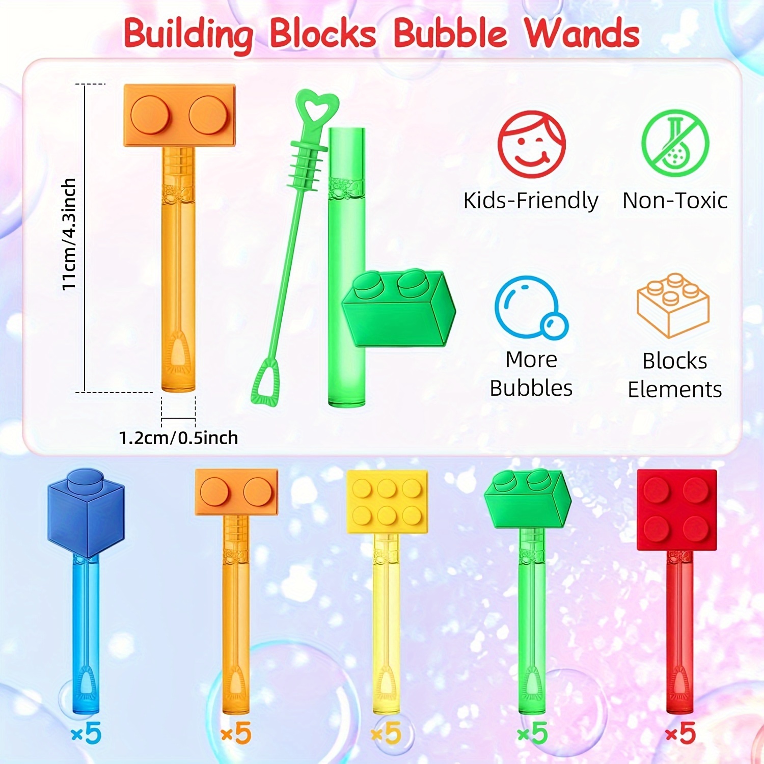 Building Blocks Party Favors Bubble Wands Kids Brick Block - Temu