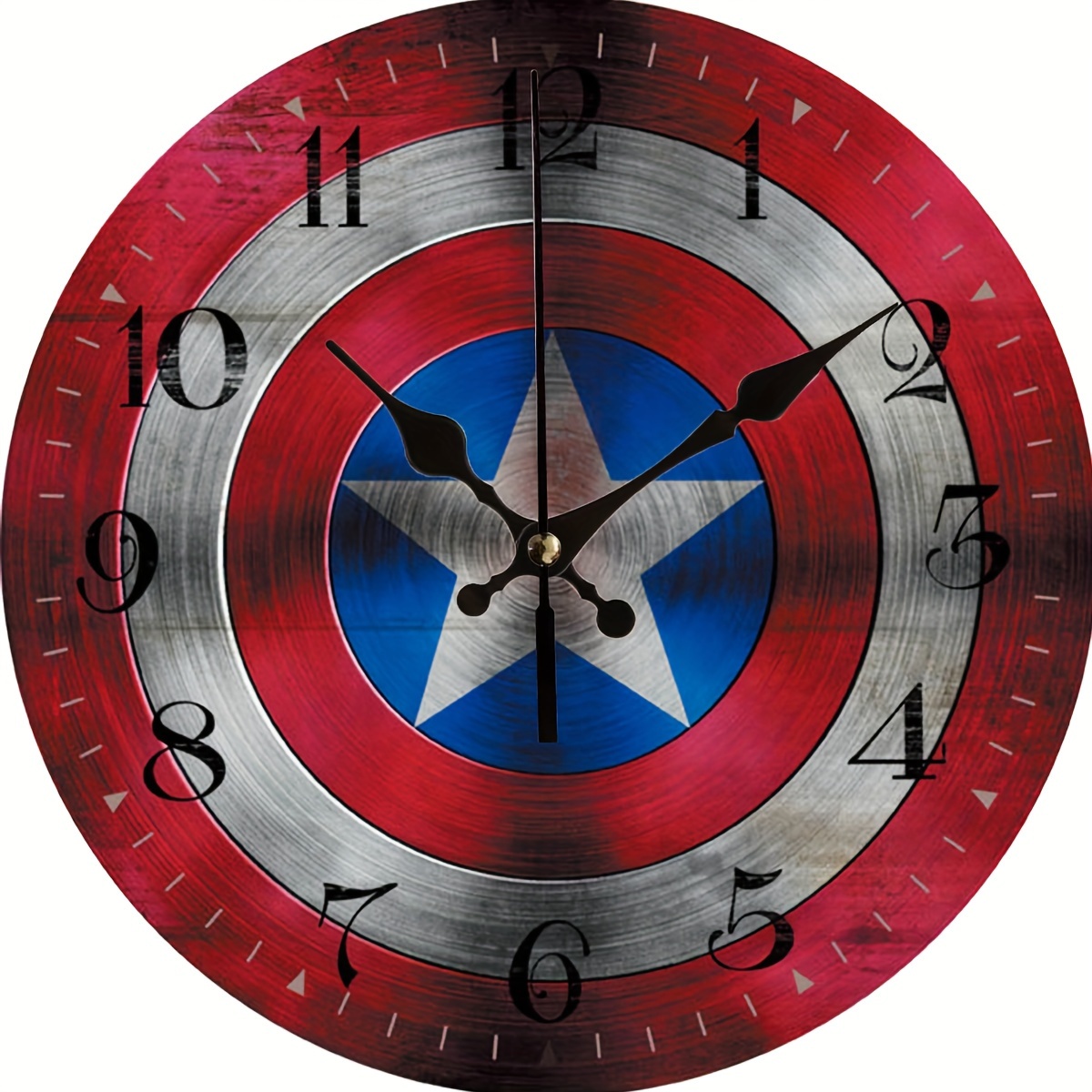 1pc Usa Shield Beautiful And Fashionable Round Wall Clock Waterproof ...