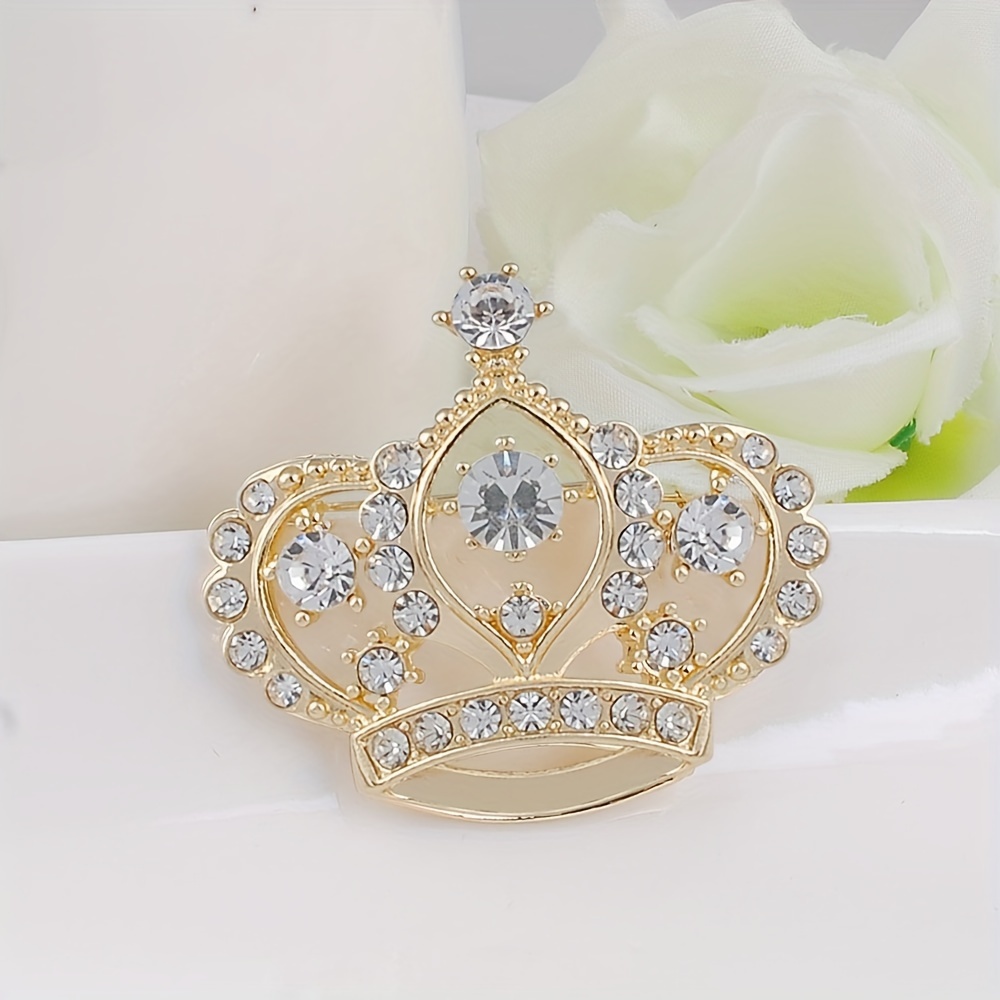 Female Crown Brooch Women Alloy Inlaid Rhinestones Elegant - Temu ...
