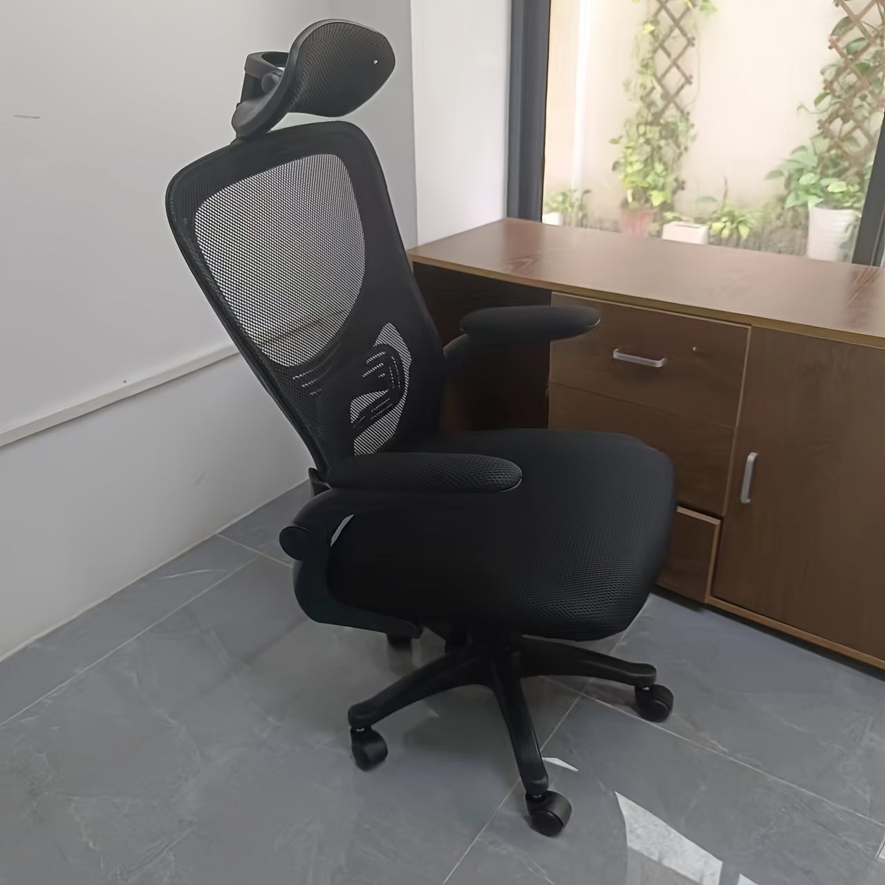 1pc Ergonomic Office Chair With Adjustable Headrest & Lumbar Support ...
