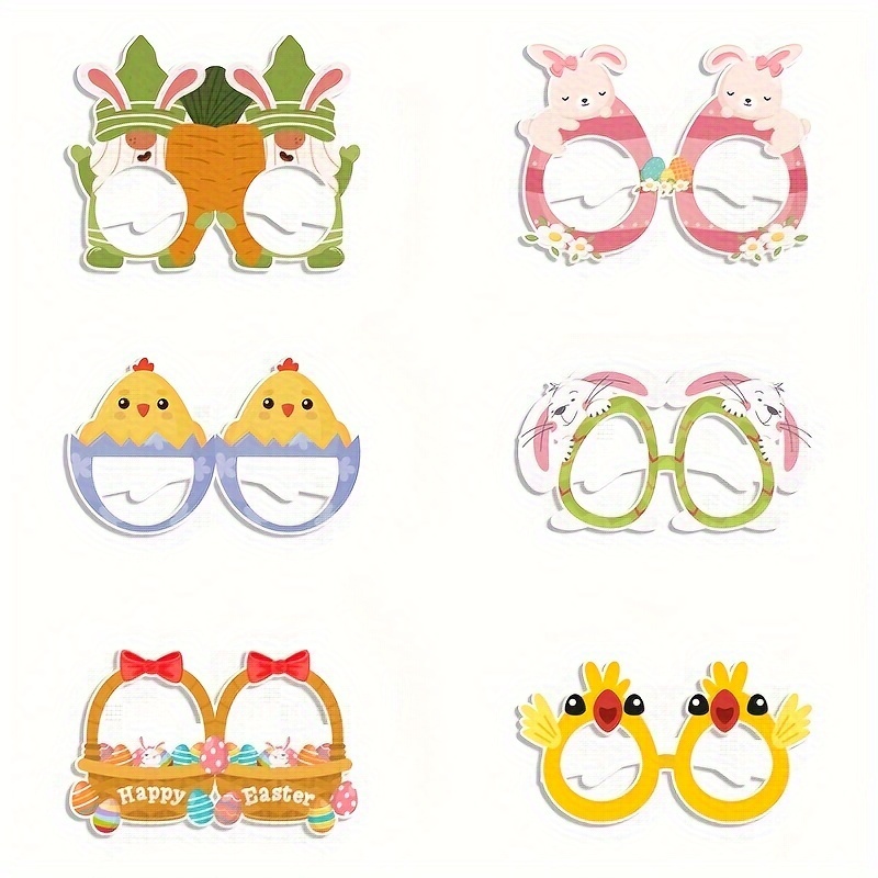 2024 New Easter Paper Glasses Headband Set European American - Temu ...