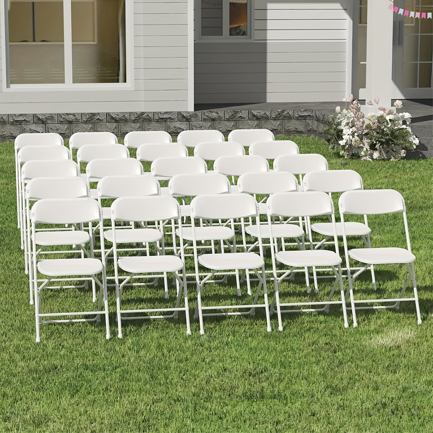 folding chairs white sold on Temu United States