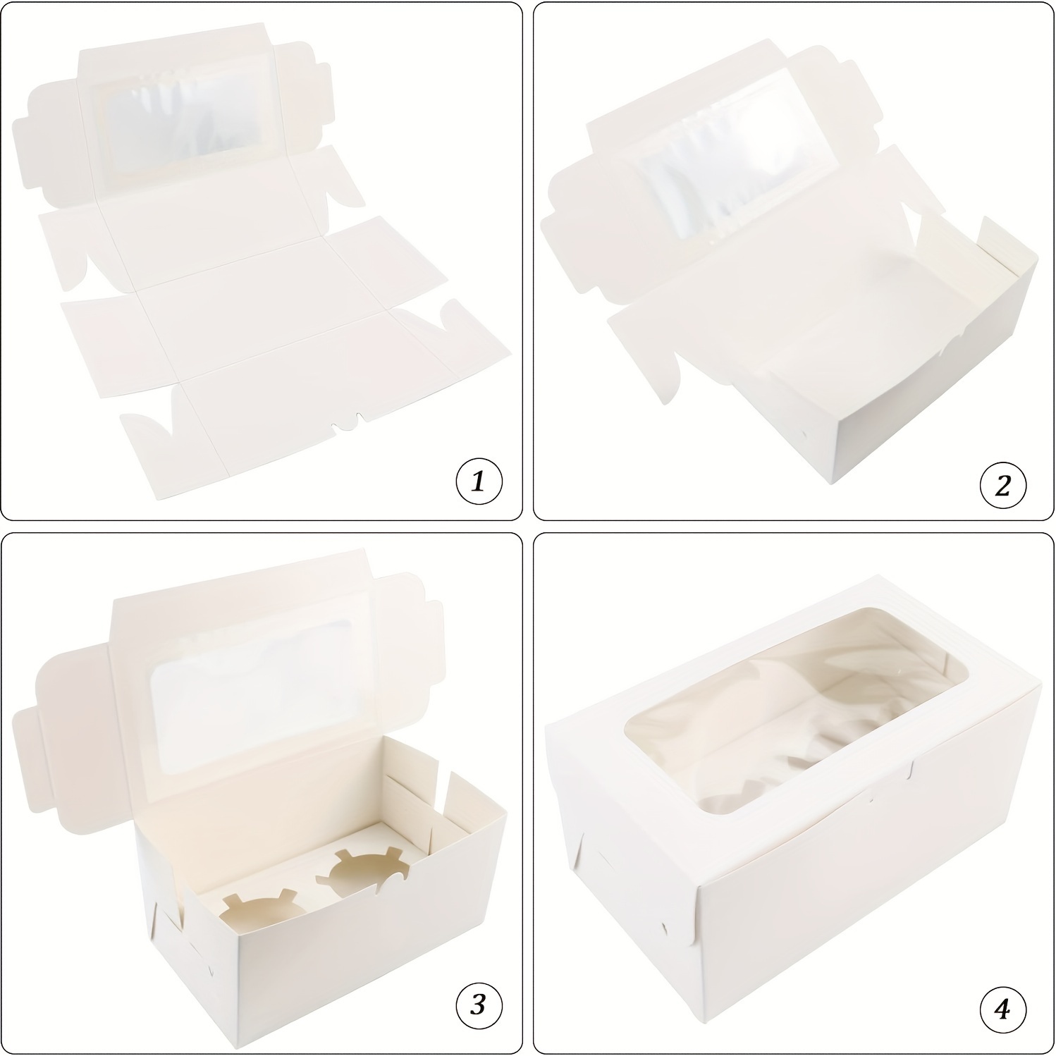 White Cupcake Boxes Display Window Lid Versatile Paper - Temu
