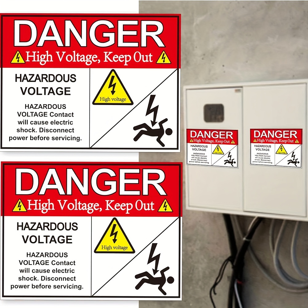 High Voltage Safety Warning Stickers Durable Vinyl Decals - Temu United ...