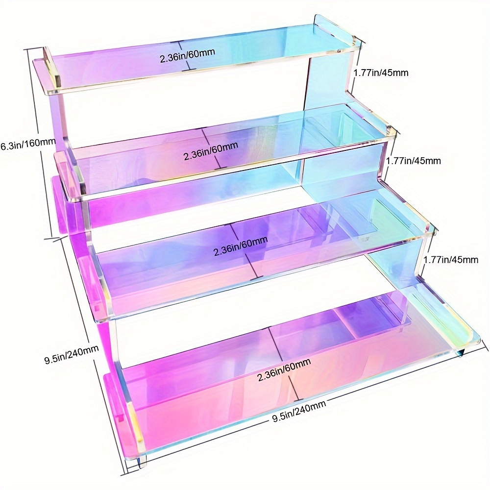 Transparent Acrylic 4 layer Colorful Step Rack Cosmetic - Temu New Zealand