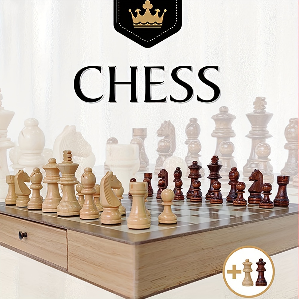 wooden chess set sold on Temu Australia