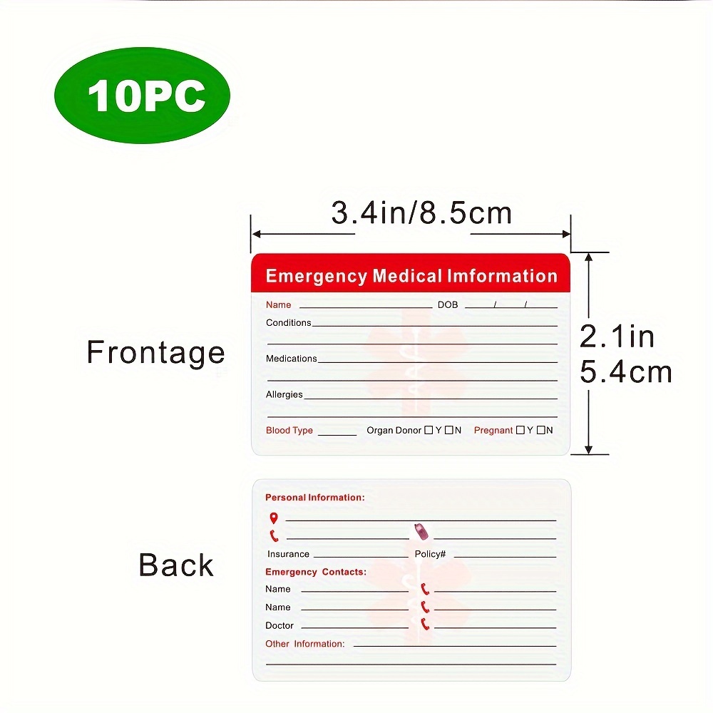 Emergency Medical Alert Wallet Cards Quick Access Peace Mind - Temu Belgium