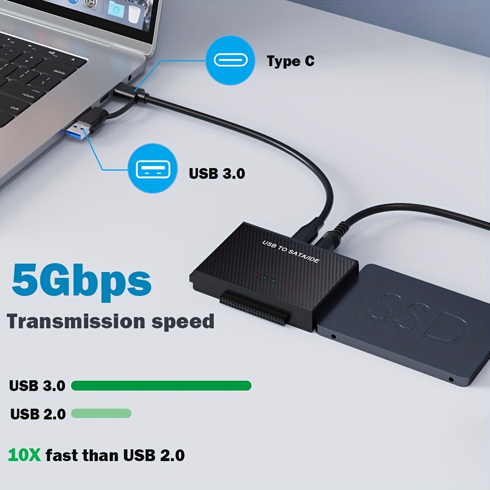 Sata Ide To Usb3.0 Adapter, Hard Drive Reader Adapter, External Hard ...