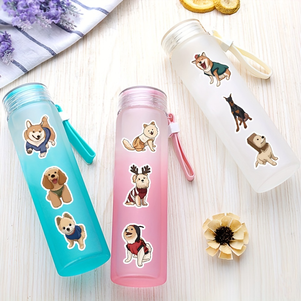 Pet Dog Cartoon Stickers Water Bottle Laptop Colorful - Temu Australia