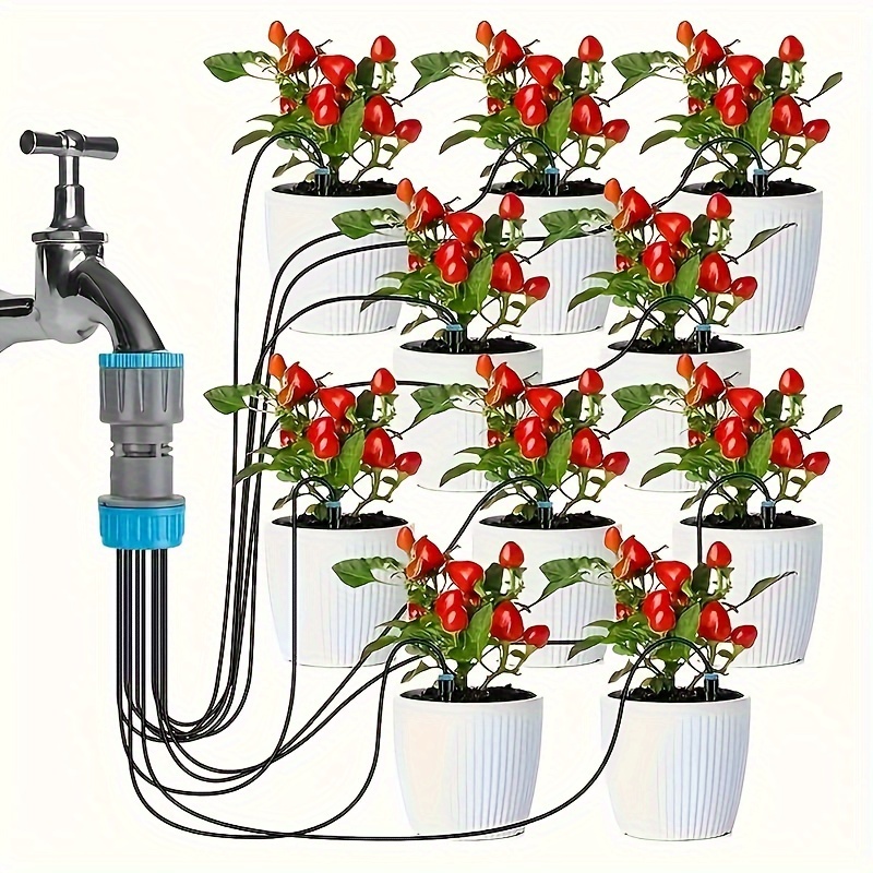 Easy-install Drip Irrigation Kit With 10 Adjustable Emitters - Self ...