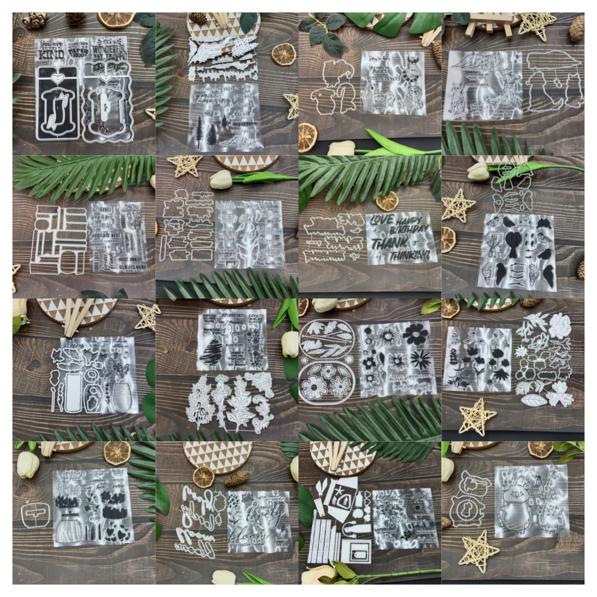 dies and stamp sets sold on Temu United States