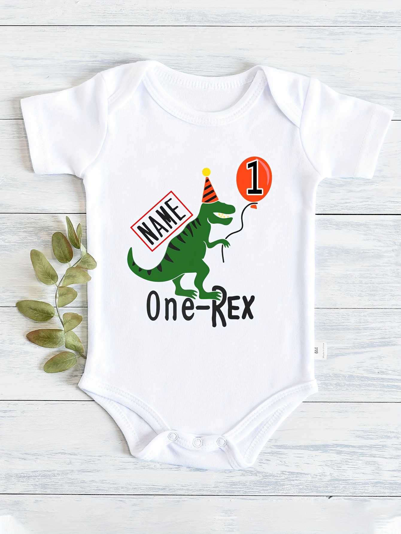 Customized Cotton Babys Boys Onesie "...one rex" Name - Temu Ireland