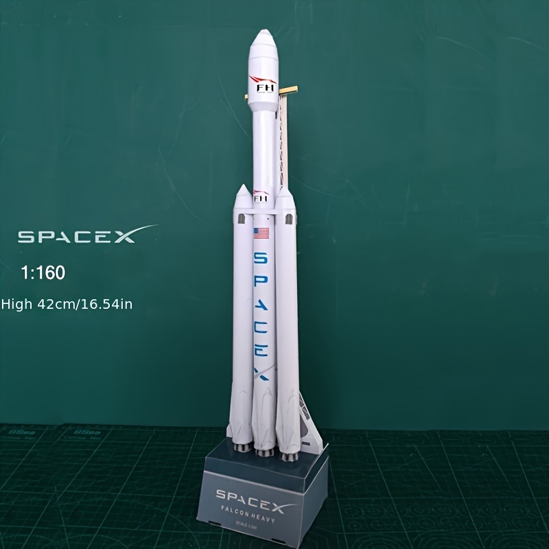 Spacex Heavy Rocket Cardboard Model Kit 1:160 Scale - Temu South Africa