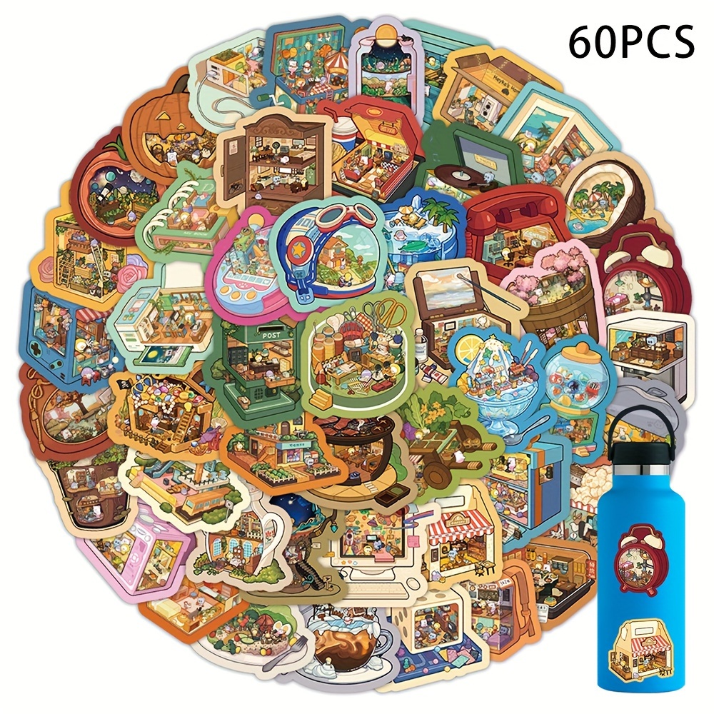 Two dimensional World Stickers Water Bottle Laptop Bicycle - Temu Canada