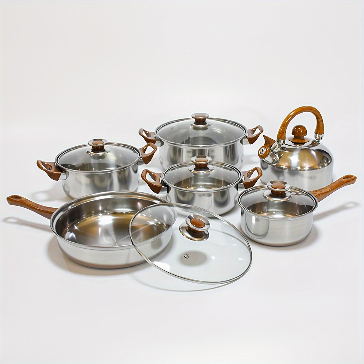 Stainless Steel Cookware Set Durable Easy clean Pots Pans - Temu New ...