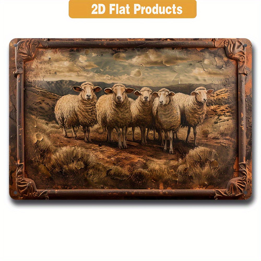 retro metal aluminum sign farm sheep tin sign decor - Temu Canada