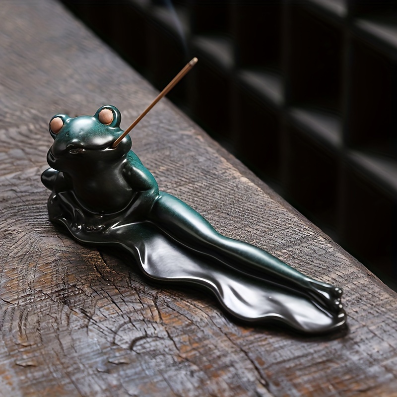 Ceramic Frog Incense Holder Figurine - Decorative Zen Aromatherapy ...