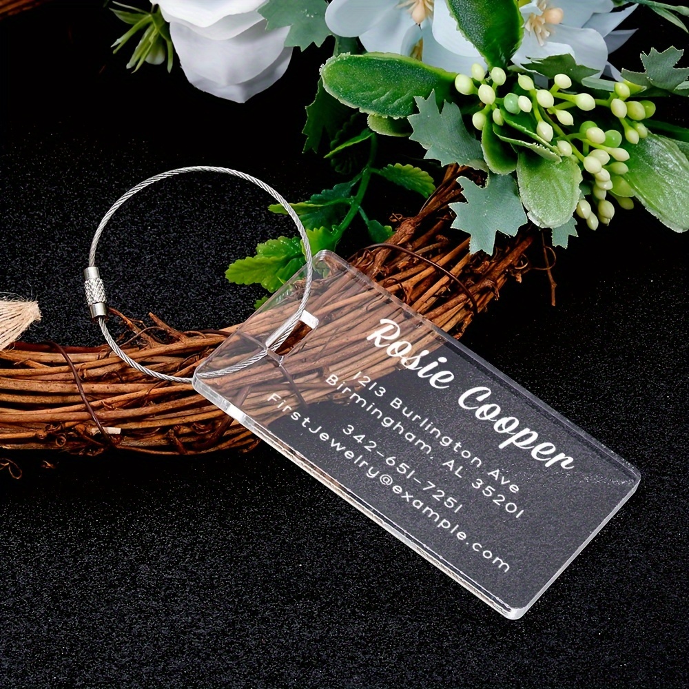 Personalized Acrylic Luggage Tag Keychain Alphabet Theme - Temu