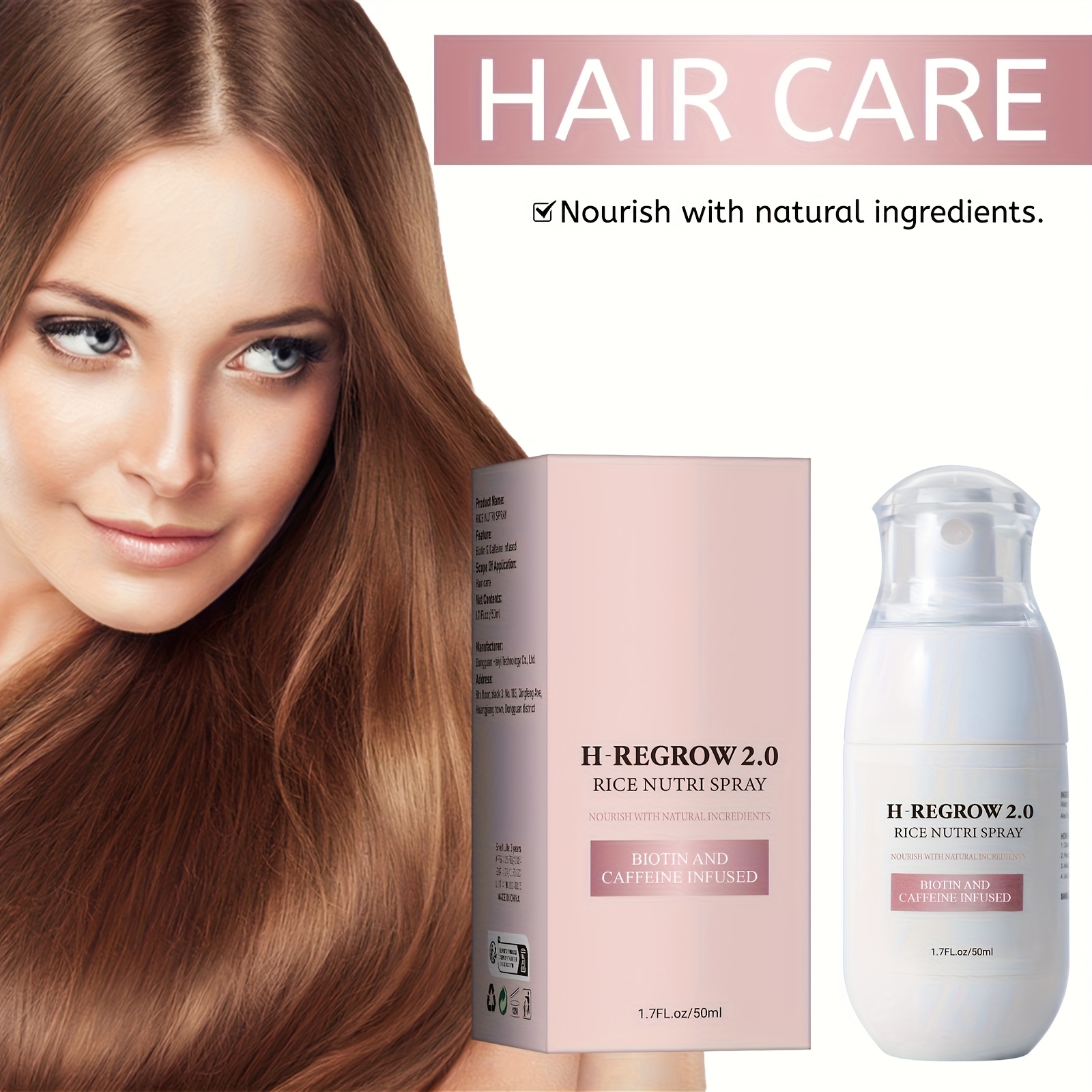 hair growth spray sold on Temu United States