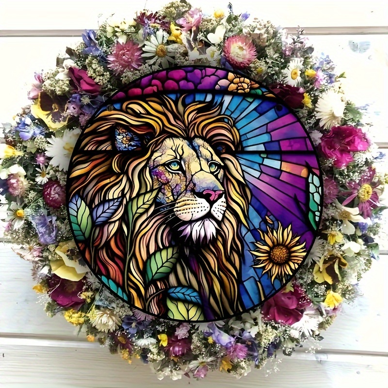 Lion Stain Window Hanging Pendant Autumn Lion Sun Catcher - Temu Canada