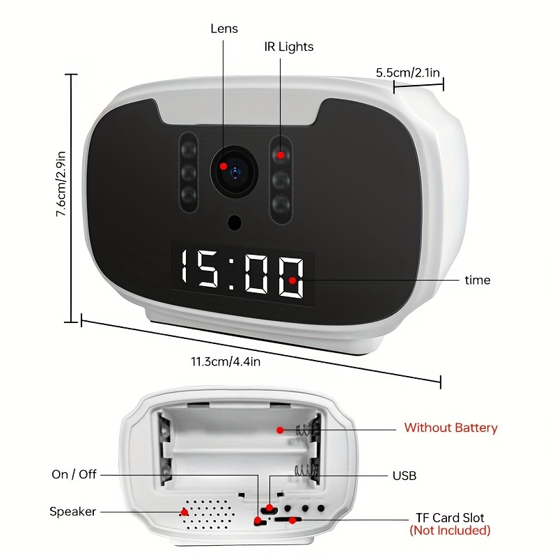 1080p Hd Clock Camera Wifi 120° Indoor Security - Temu Australia