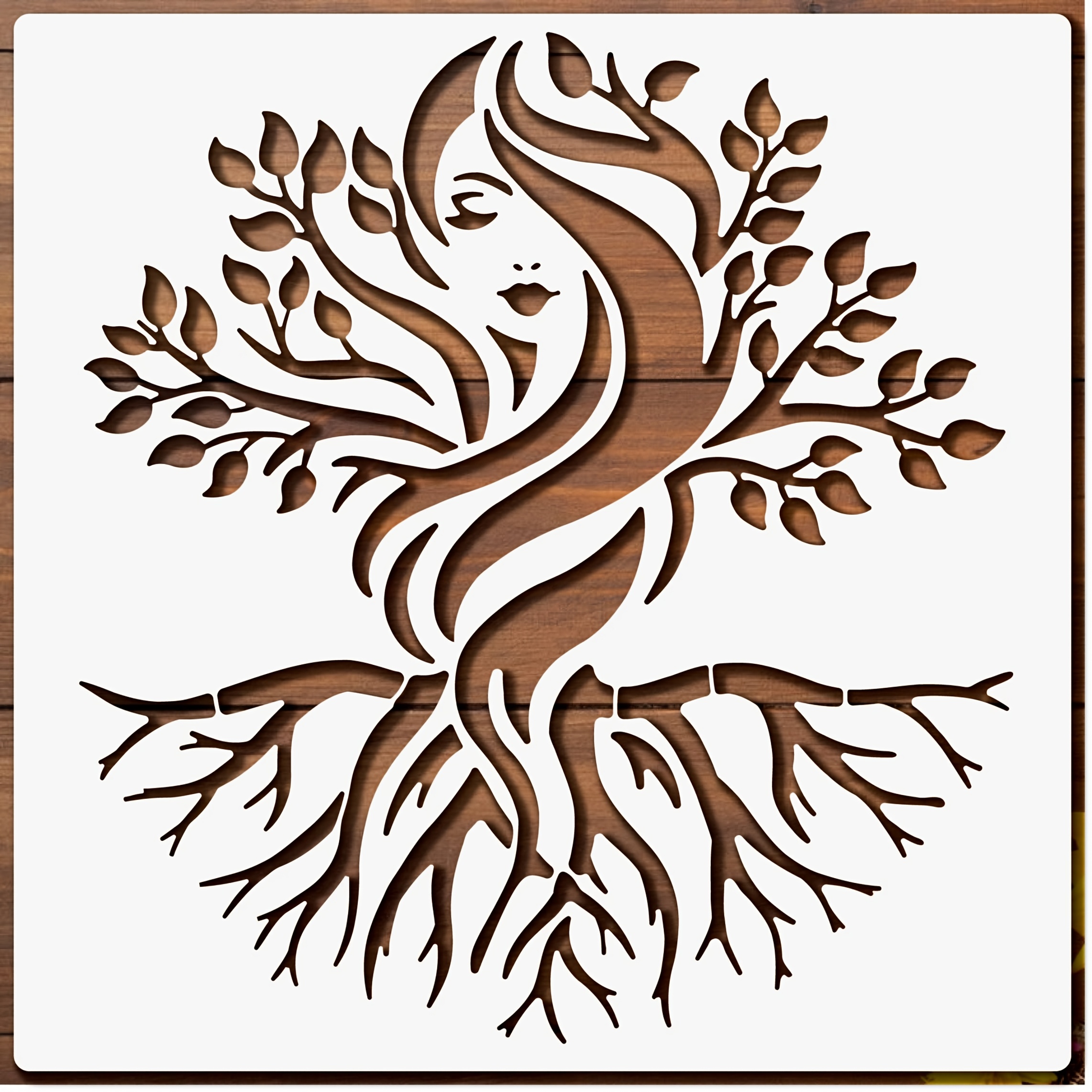 Tree With Roots Stencils