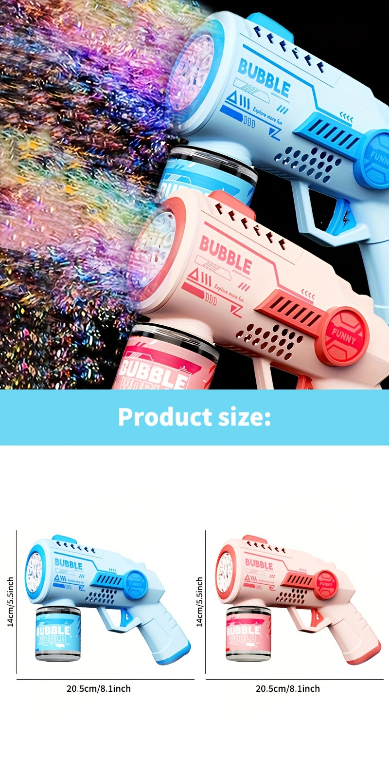 Festive Led Bubble Gun: Summer Outdoor Party Toy, Perfect For Gifts ...