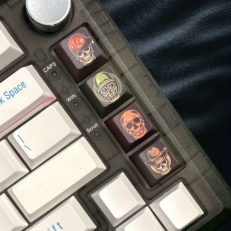 4 Keys Human Skeleton Cherry Profile R4 Height Keycaps Pbt - Temu Mexico