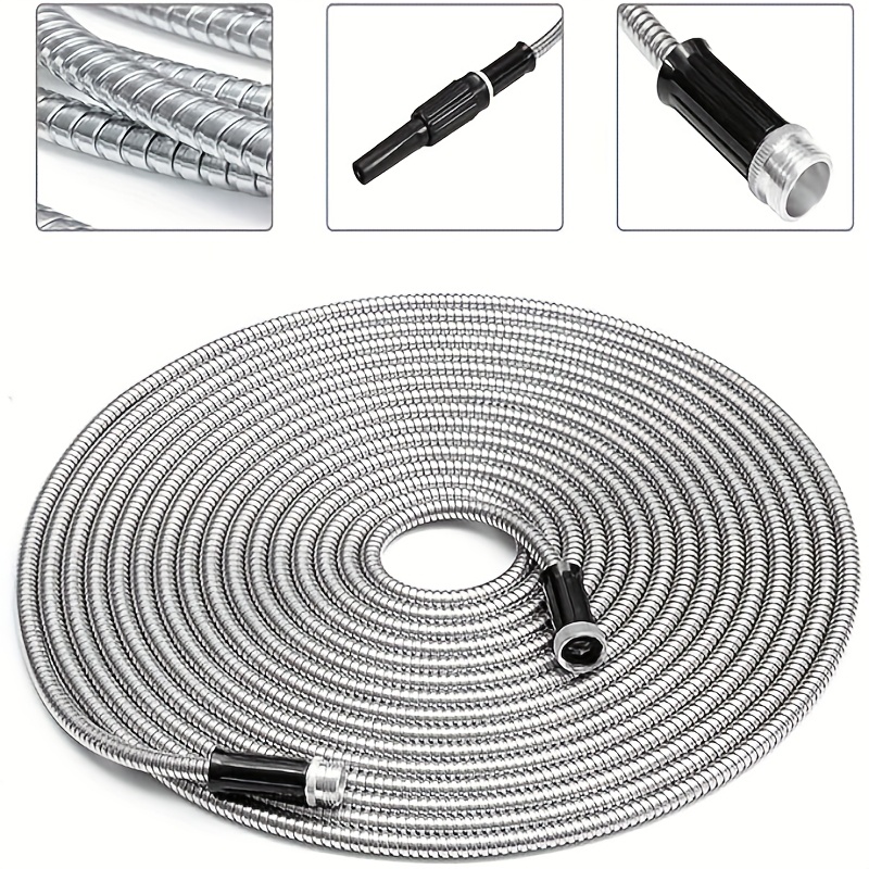 Flexible Garden Hose 304 Stainless Steel Fittings Adjustable - Temu