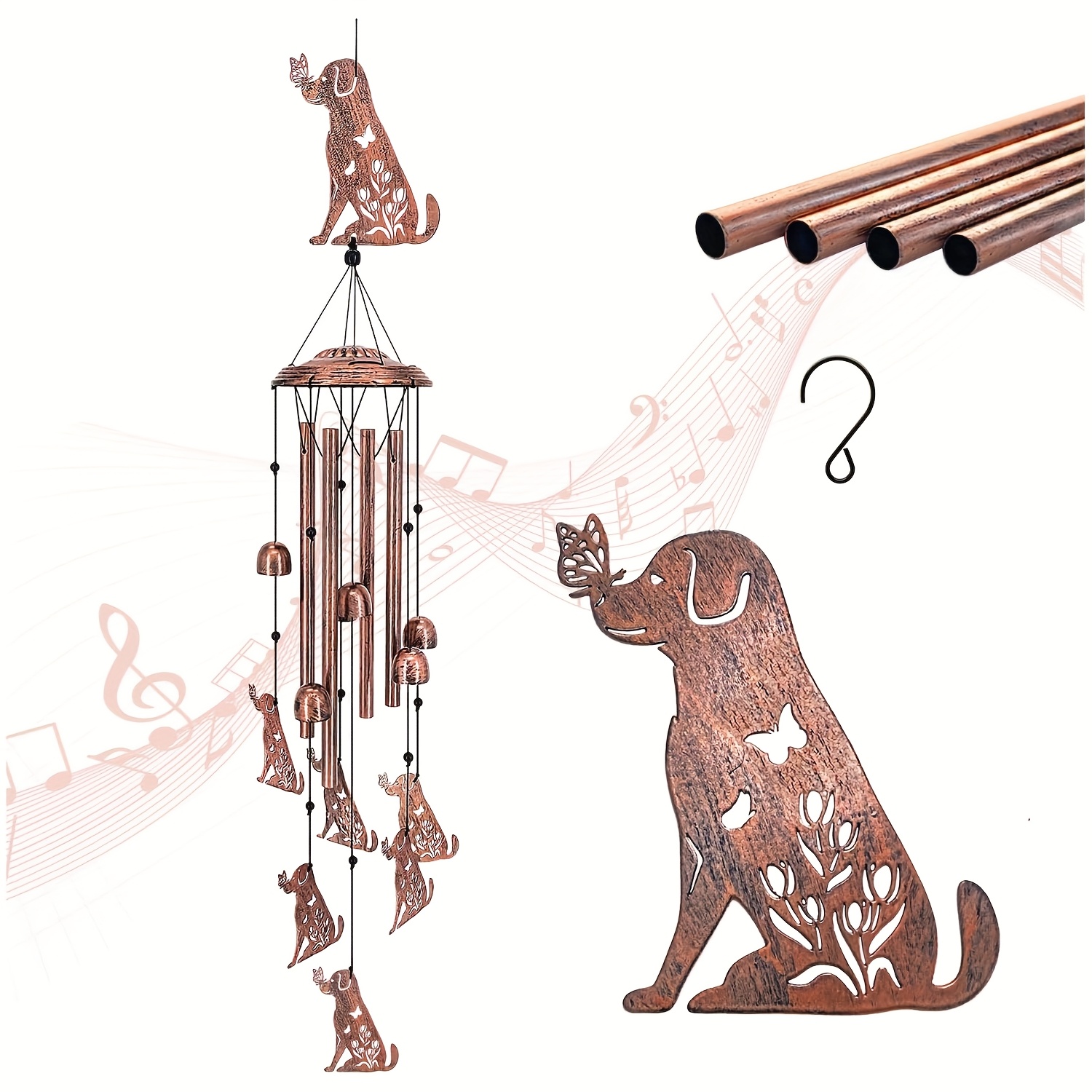 Pet Memorial Wind Chimes For Dogs DVKOVI Dog Wind Chimes For Outside ...