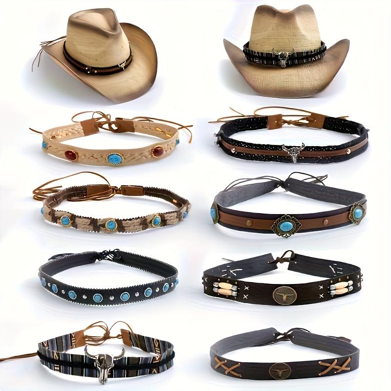 hat bands for cowboy hats sold on Temu United States