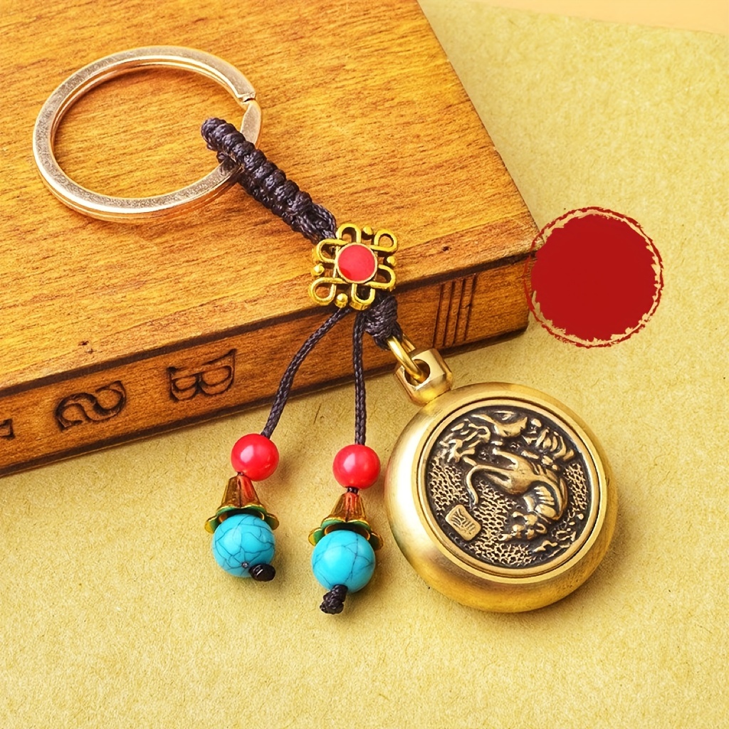 Rotating Zodiac Dragon Keychain For Men Zodiac Pendant For Cars Key And ...