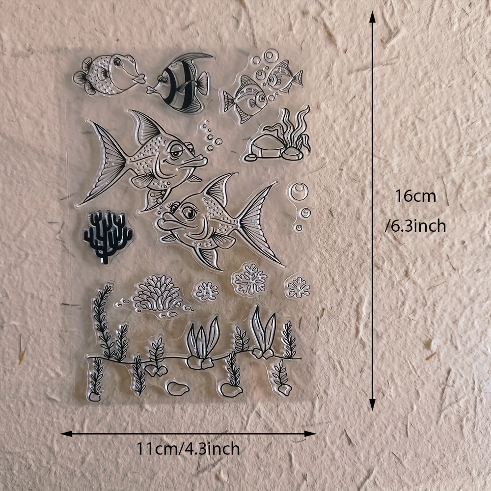 Small Fish Pattern Card Stamp Clear Stamps Diy Scrapbooking - Temu ...