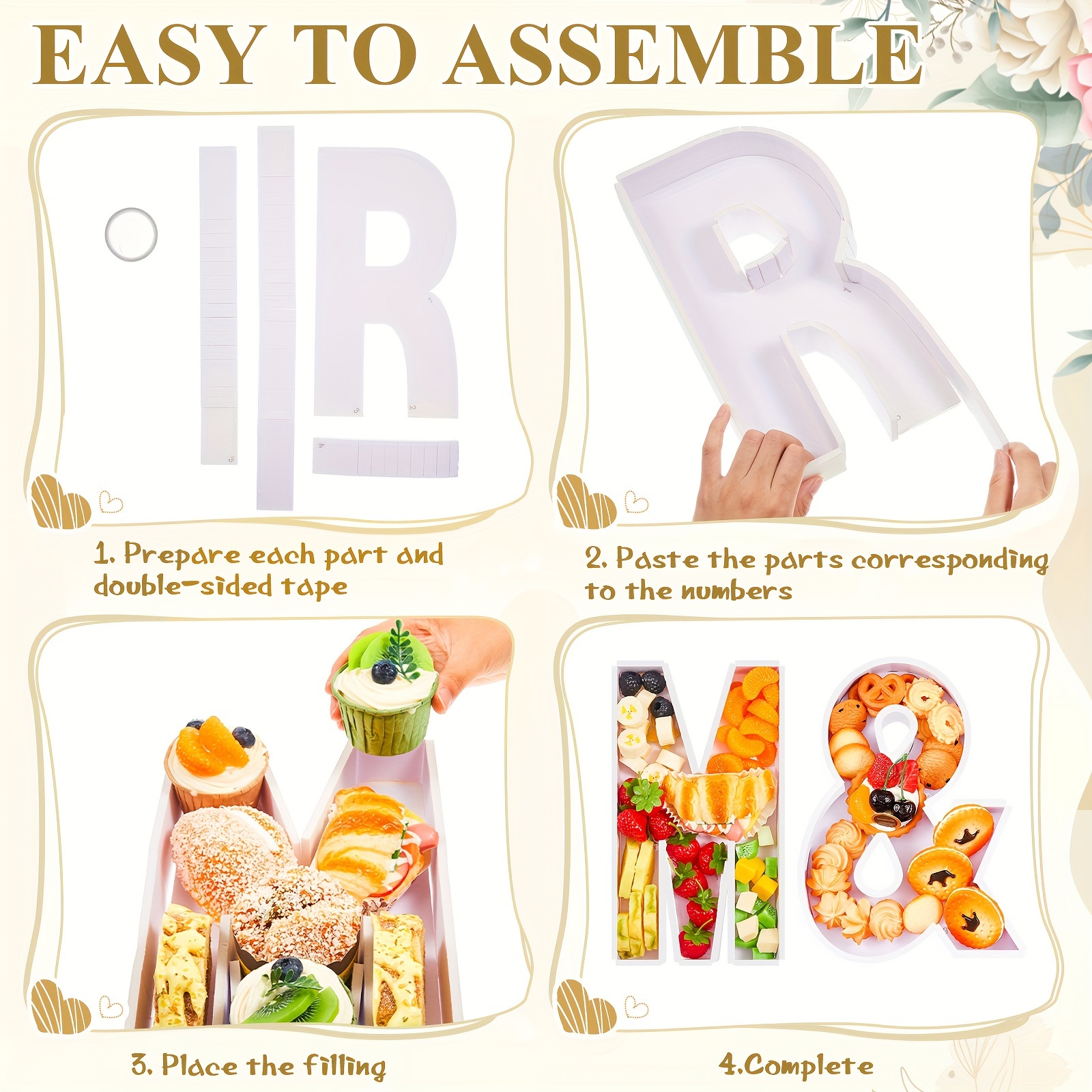 Charcuterie Letters Fillable Cardboard Letter Boxes - Temu