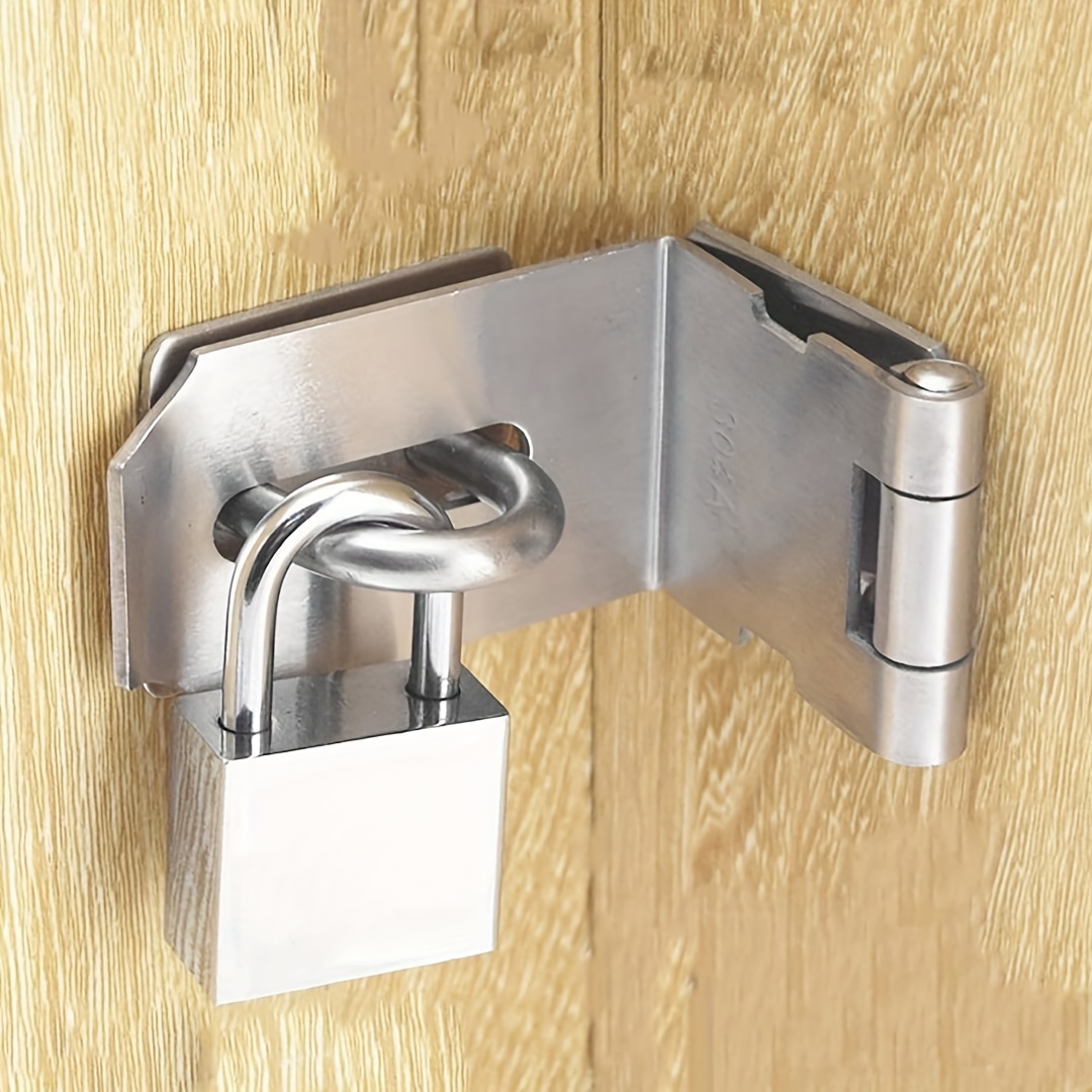 90 Degree Hasp Latch Brushed Silver Stainless Steel Safety Right Angle ...