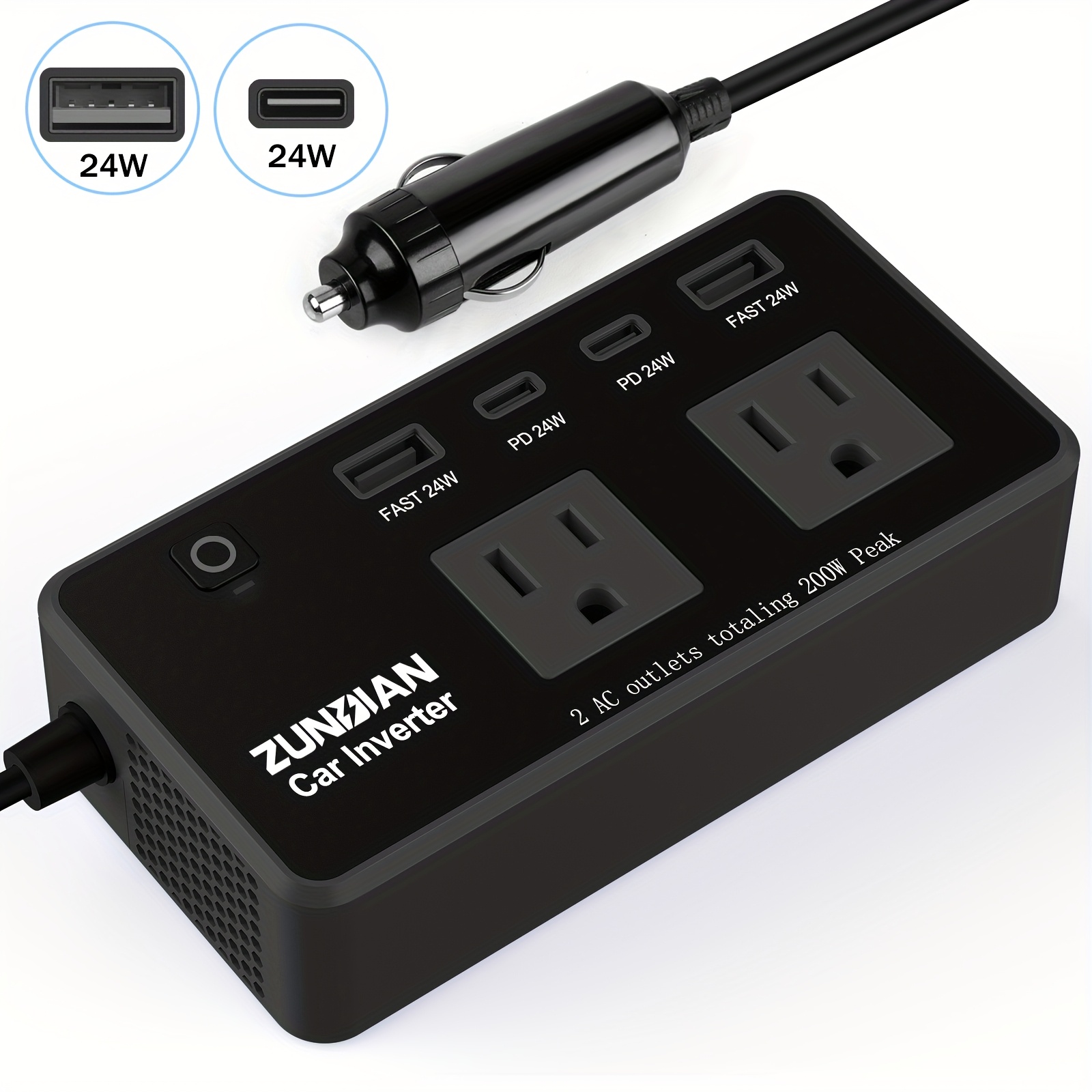 Power Inverters For Vehicles YSOLX 200W Car Power Inverter - DC 12V To ...