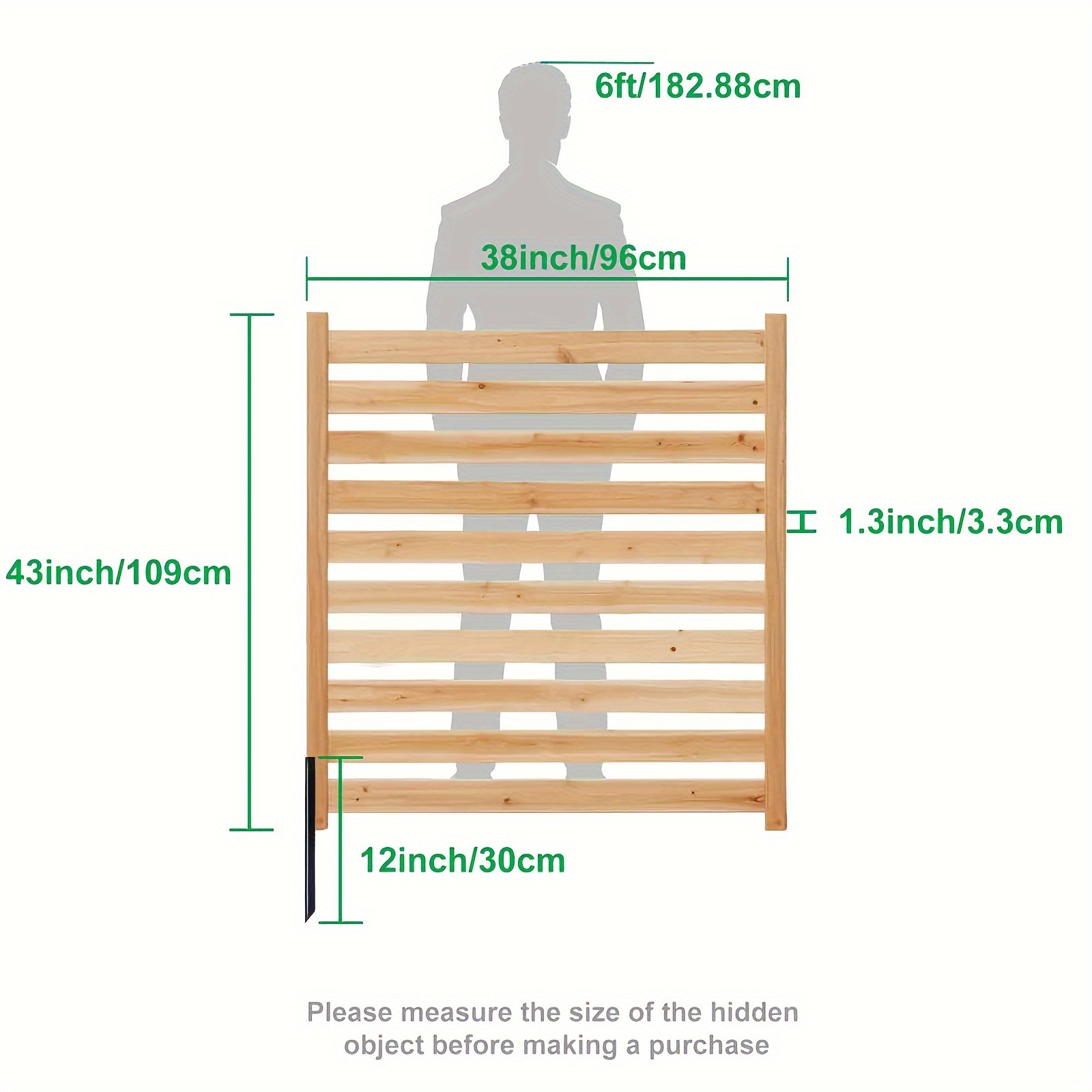 3 Panels Wood Privacy Fence Screen Outdoor Air Conditioner - Temu