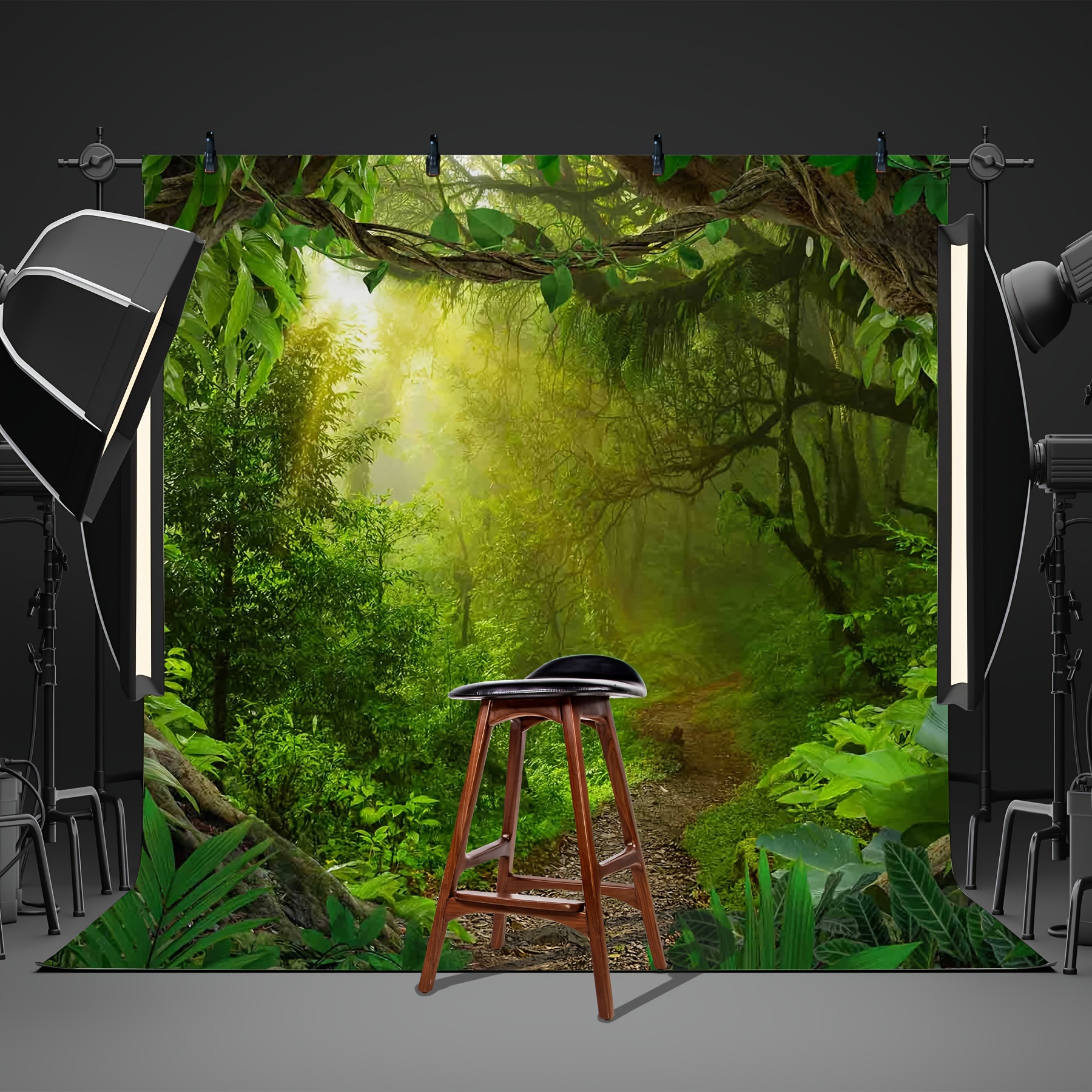 8x6 Ft Forest Jungle Background For Studio Portraits AOFOTO 8x6ft ...