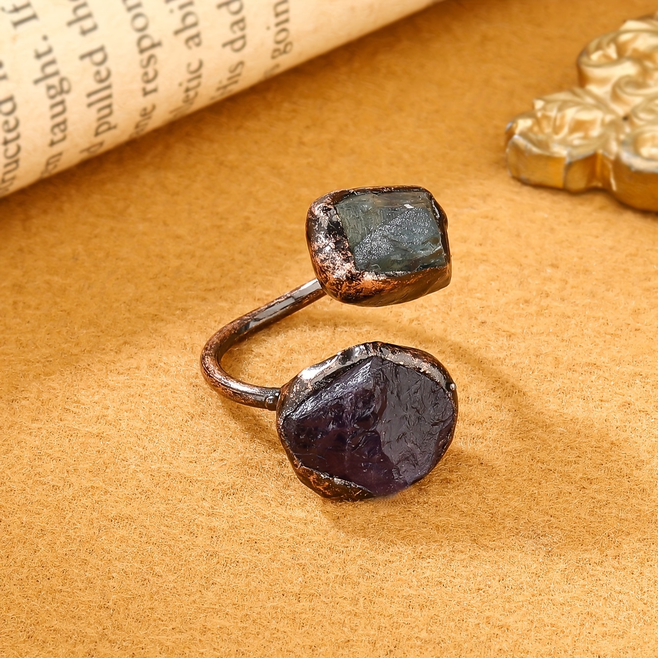 Vintage Style Natural Amethyst/yellow Crystal/black - Temu Portugal