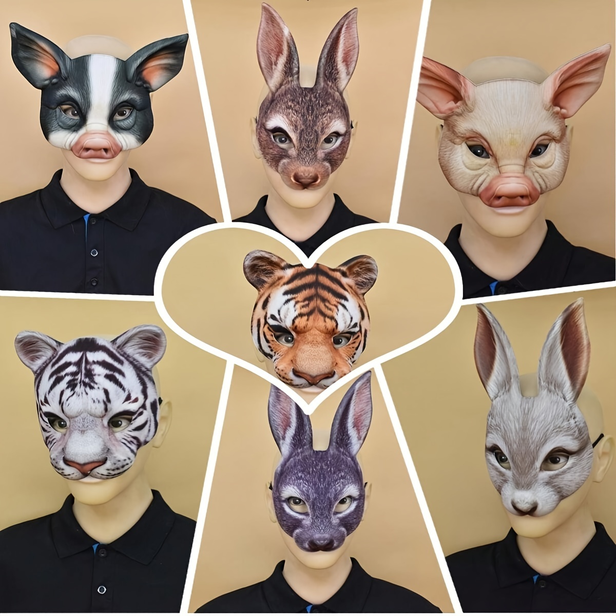 Animal Head Masks On People