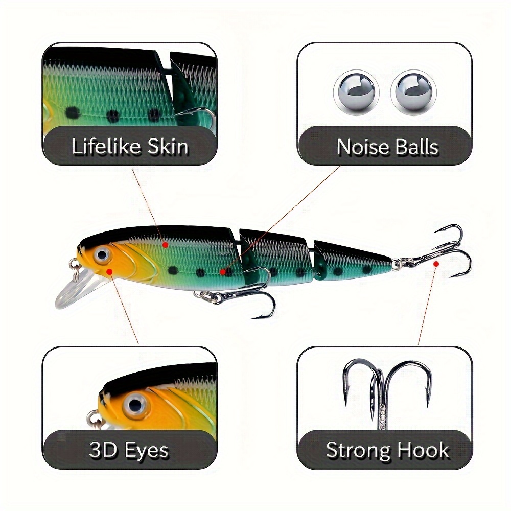 Ultimate Bass Fishing Kit: 5 Multi jointed Minnow Lures - Temu