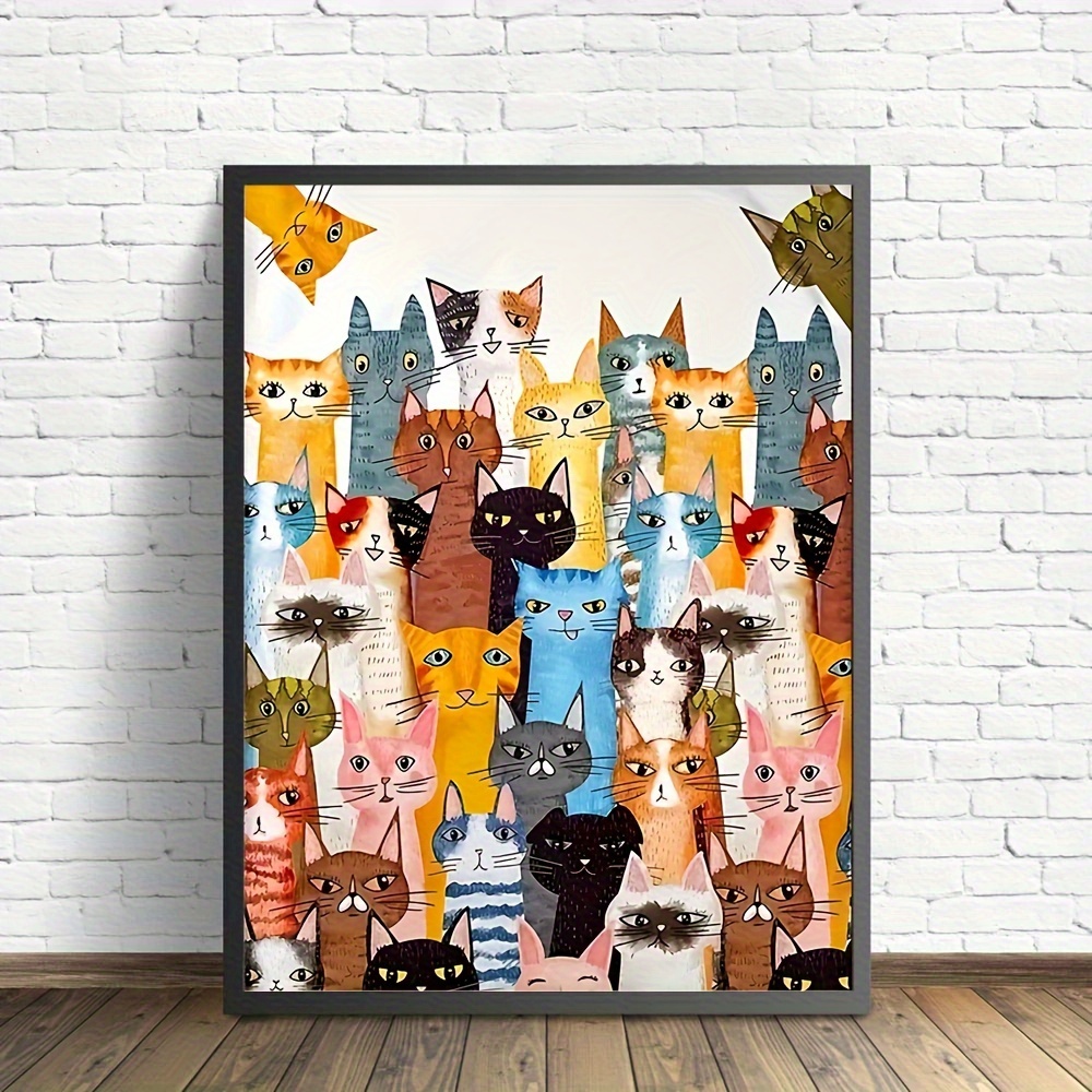 Unframed Canvas Wall Art Cats Lover Poster Painting - Temu Canada